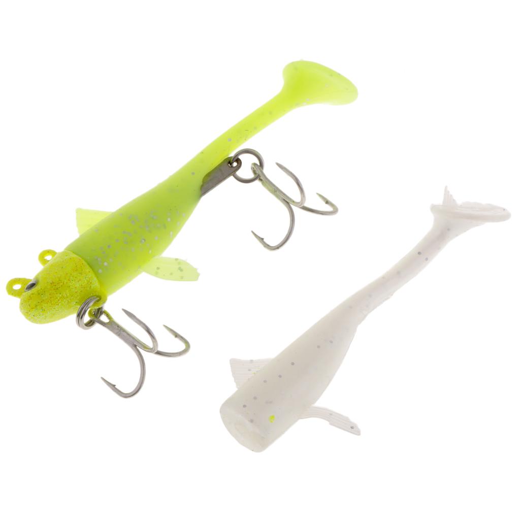 Buy Head Artificial Soft Fishing Lure with Treble Hook Light Green at ...