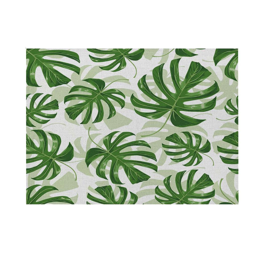 Fresh Tropical Green Leaf Monstera Placemat Drink Coasters Home Decor ...