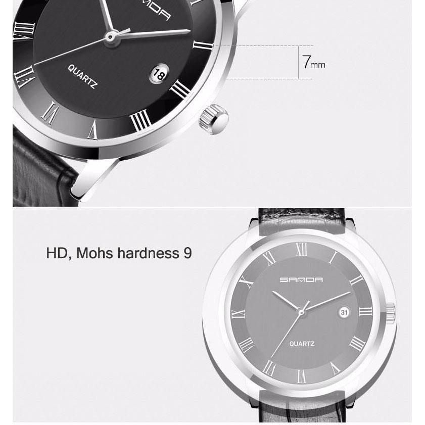Buy SANDA 7mm Super Slim Men's Watches Leather Business Leisure ...