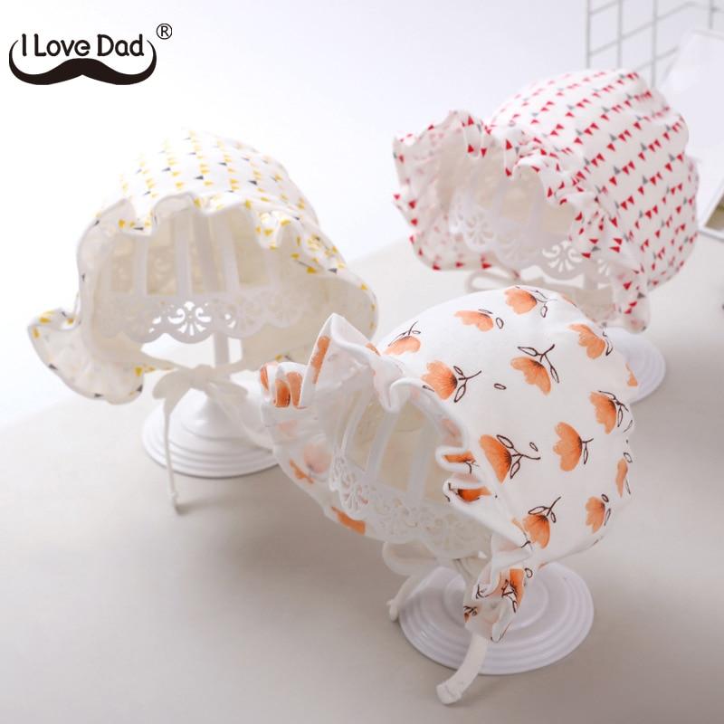 Buy Cute Flower Print Baby Hat Soft Cotton Toddler Infant Newborn Baby ...