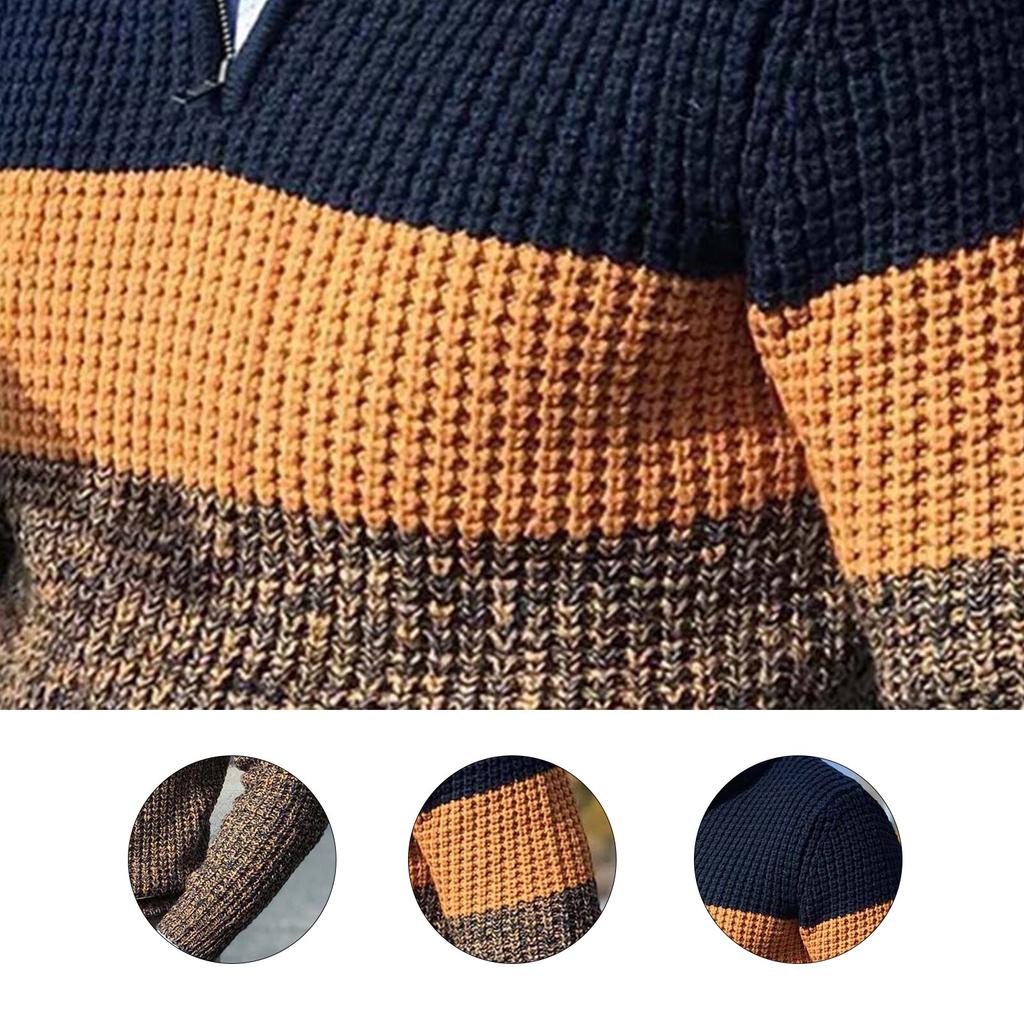Buy Autumn Men's Fashion Long-sleeved Color Matching V-neck Sweater S ...