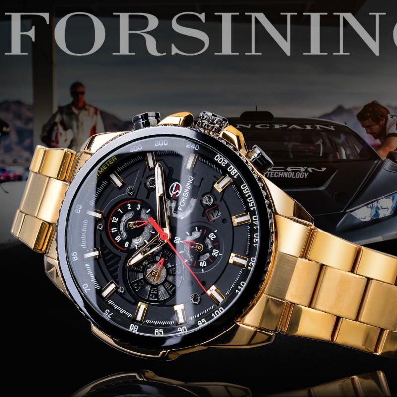 Buy Men Blue Mechanical Watches Stainelss Steel Waterproof Luminous ...