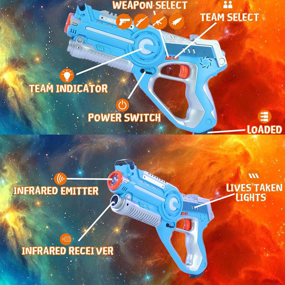 2Pcs Infrared Laser Tag Blaster Laser Battle Pack with Mechanical Worms ...