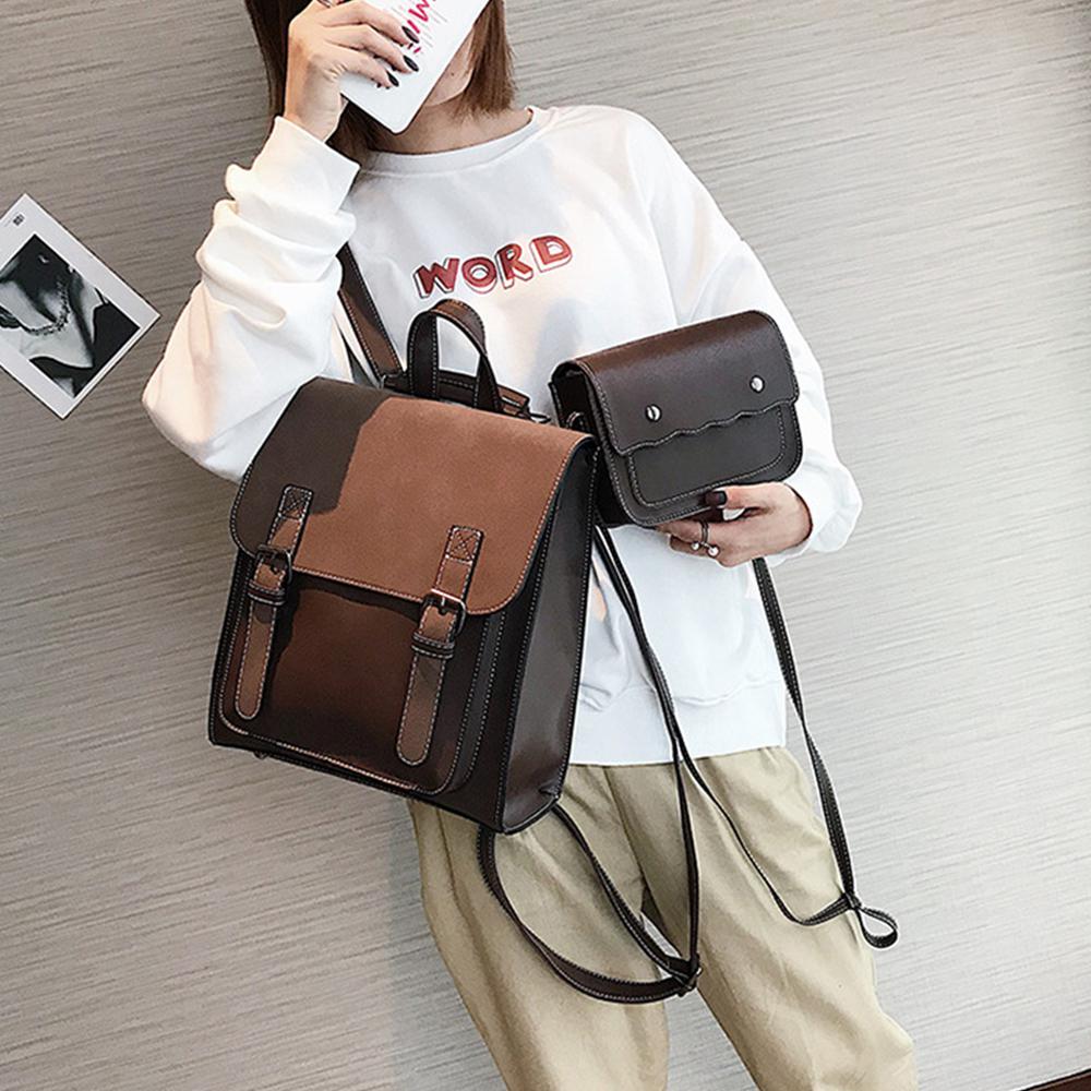Buy Women'S Retro Style Simple Backpack Two-Piece Set at affordable ...