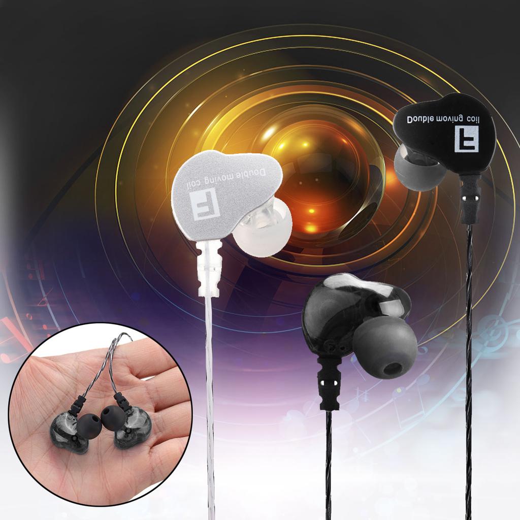 Waterproof 3.5mm In-ear Earbuds Double Dynamic Stereo Earphone Wire ...