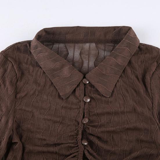 Cheap Sexy Top Buttons Closure Dressing Up Elastic Trendy See-through ...