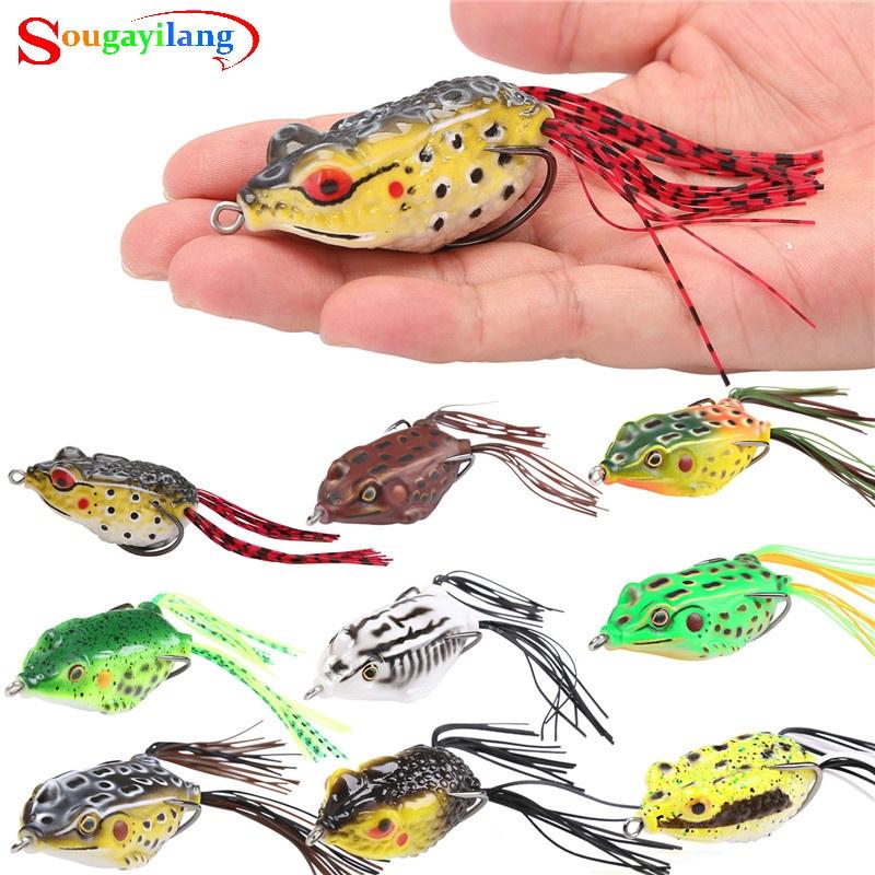Buy Frog Fishing Lure Soft Fishing Bait with Double Hooks Topwater ...