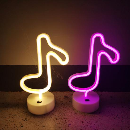 Practical Neon Light Note Shape LED Neon Sign Light with Base LED Neon ...