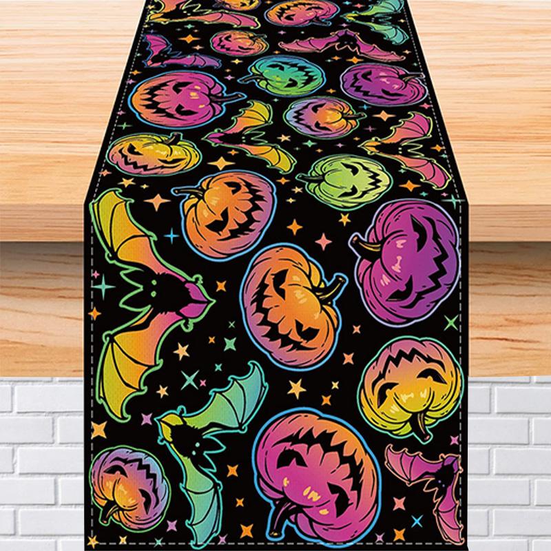 Cheap Halloween New Tablecloth Linen Washable Table Runner Dining Table ...