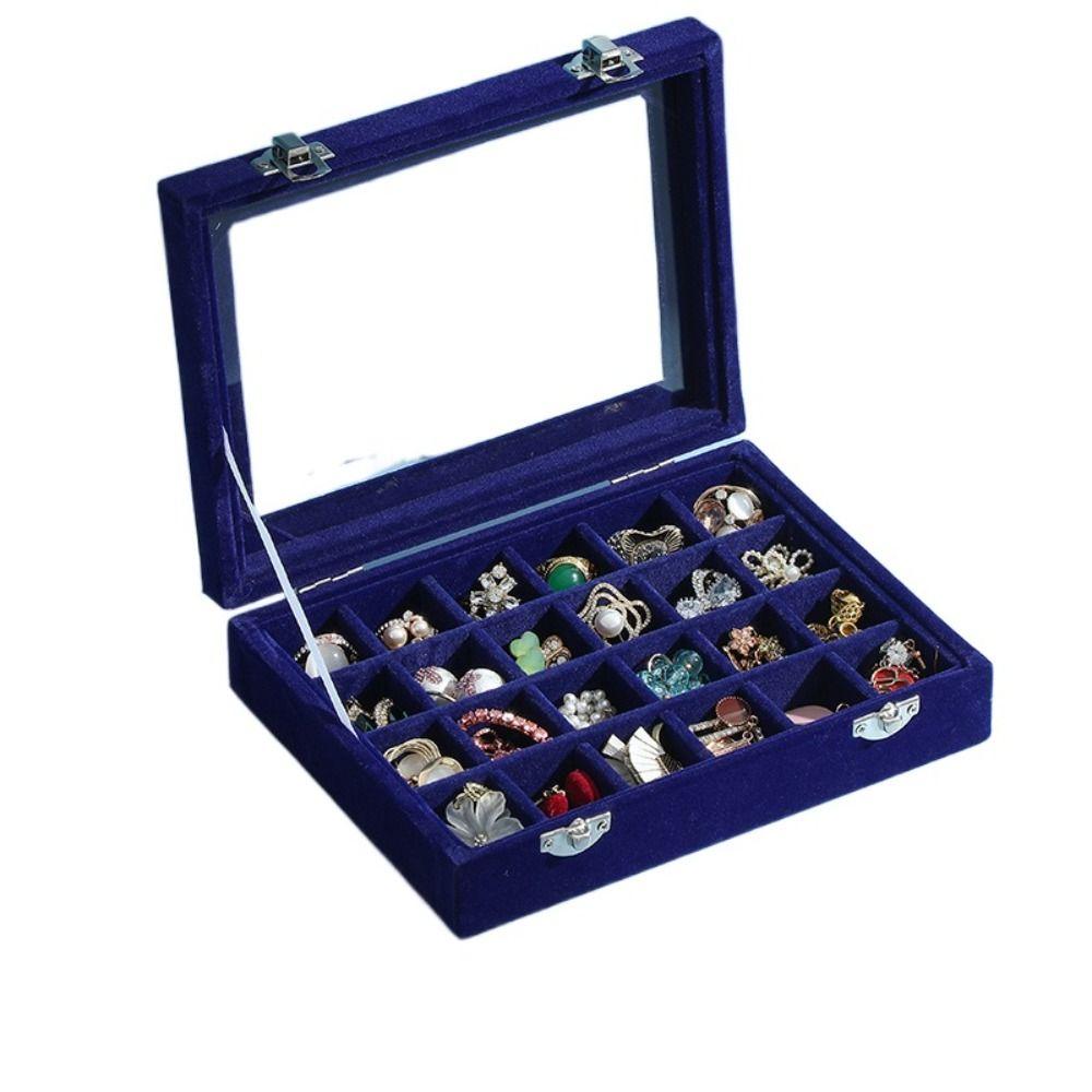 Cheap Wood Jewelry Ring Display Organizer Case Glass Earring Storage ...