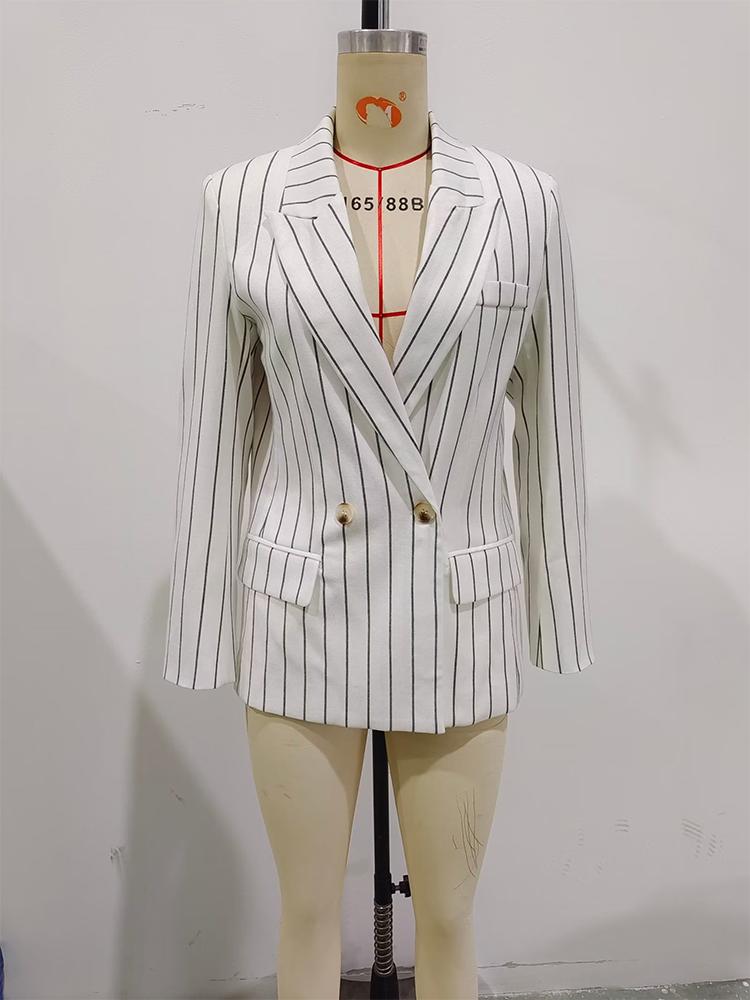Satın alın Pinstripe White Blazer Women | Joom