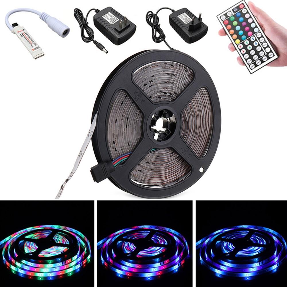 Buy 5M RGB Flexible LED Strip Light +IR Controller+44Keys Remote ...