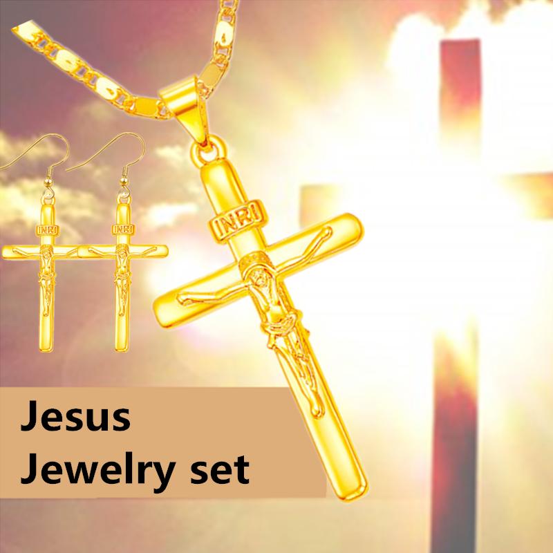 Buy Christian Women Bridal Wedding Link Chain Religious Jesus Cross ...
