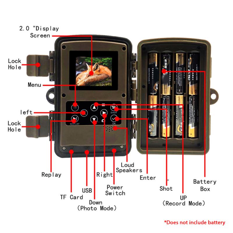 Buy PR800 Hunting Tail Camera 1080P HD IP66 Waterproof 32 Infrared ...