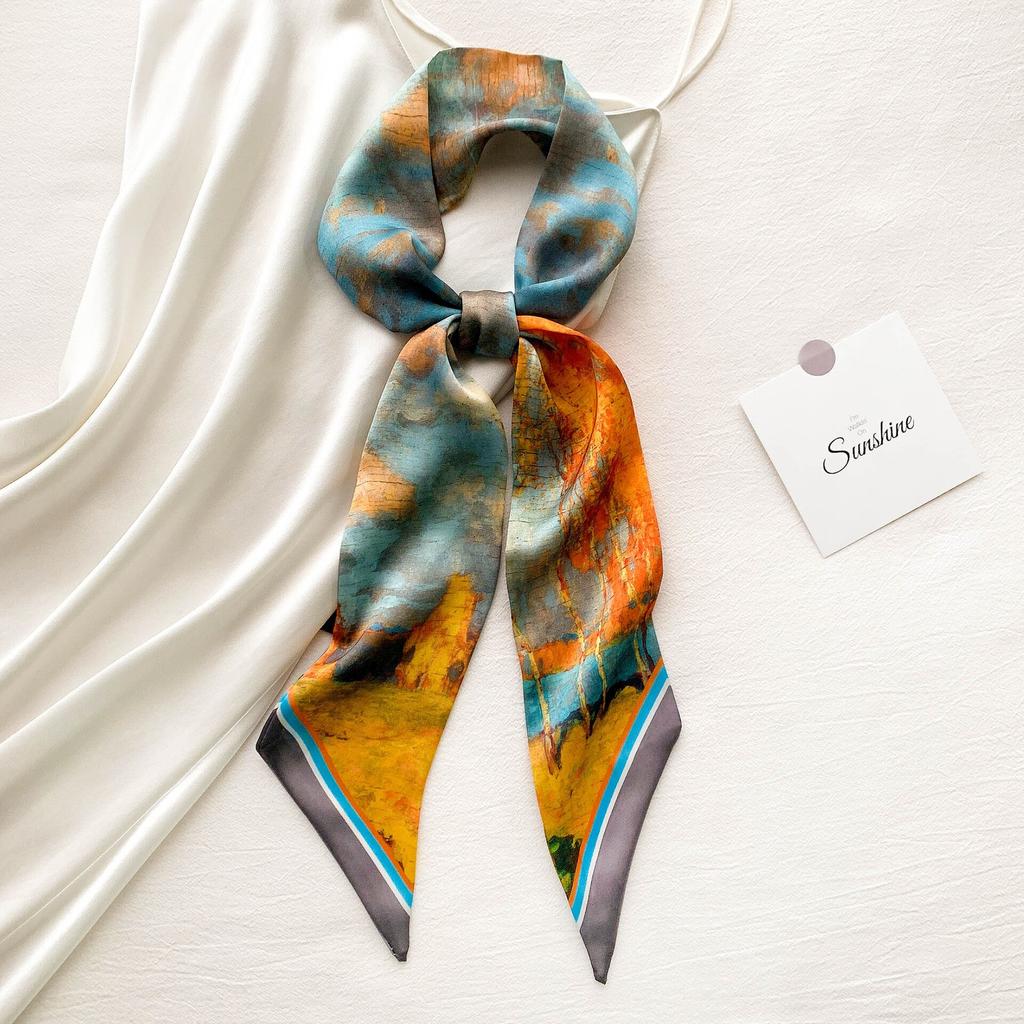 Buy 2021 Women Scarf Summer Long Silk Scarves Shawls Lady Wraps Soft ...