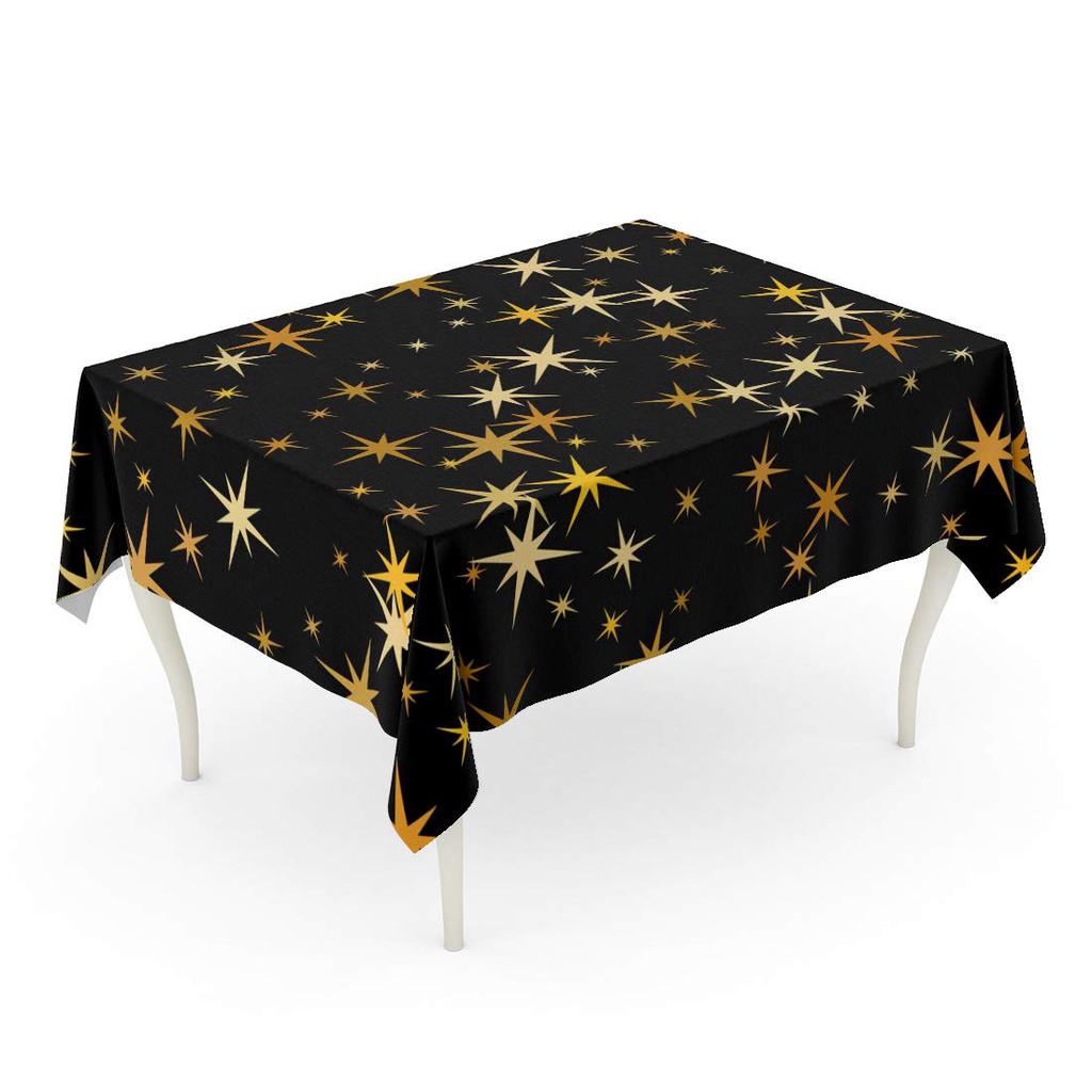 Cosmic Abstract Gold Star Confetti Shining Sparkles Pattern Tablecloth ...