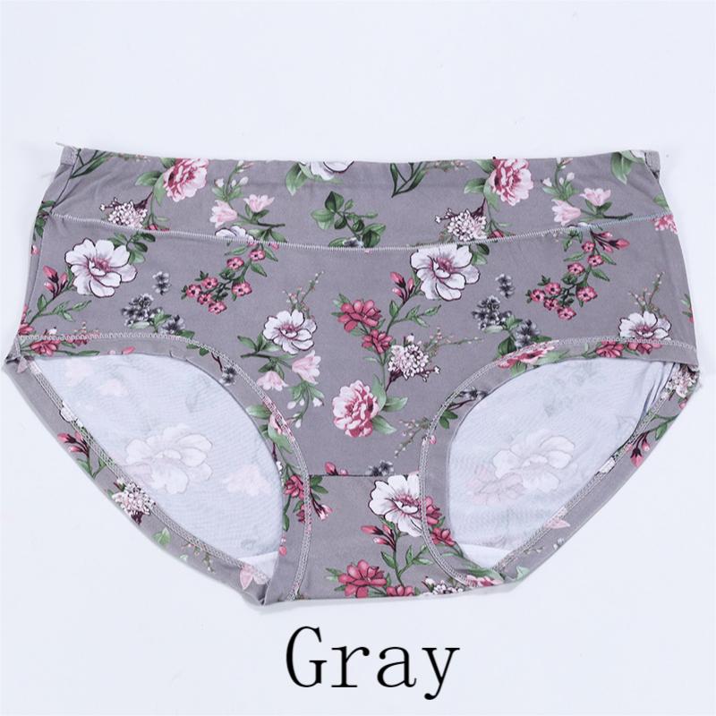 4XL-12XL Sexy Women's Mid Waist Panties High Elasticity Underwear Breathable Large Size Floral ...