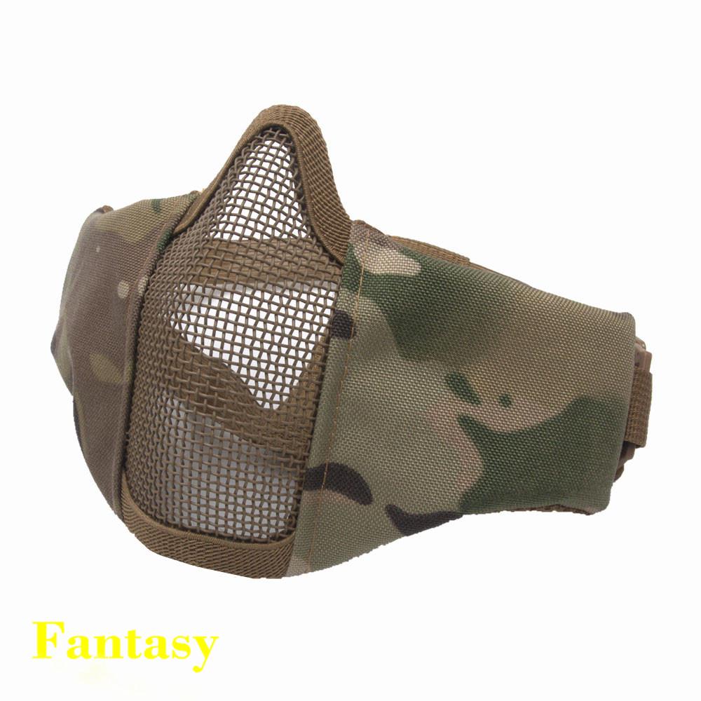 Buy Protective Strike Metal Mesh Metal Mask Half Face Tactical Military ...