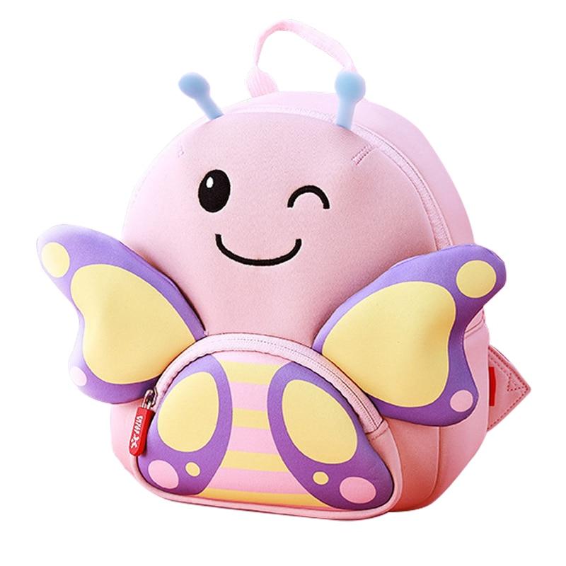 Buy Fashion Pink Butterfly School Bags For Girls Kindergarten Kids ...