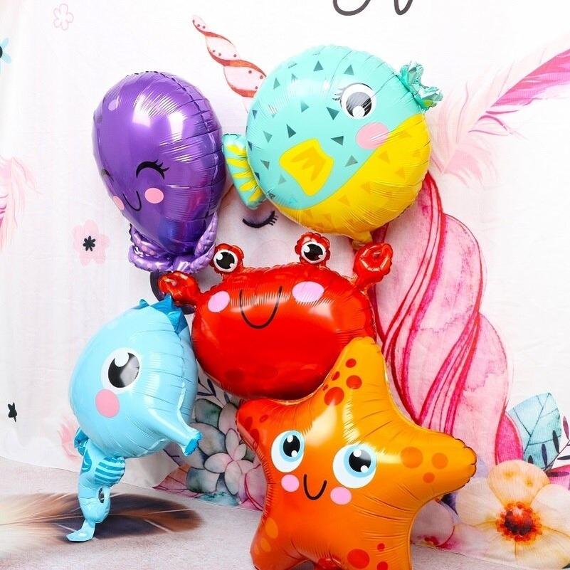Buy Puffer Fish Shark Starfish Foil Helium Balloons Marine Life Globos ...