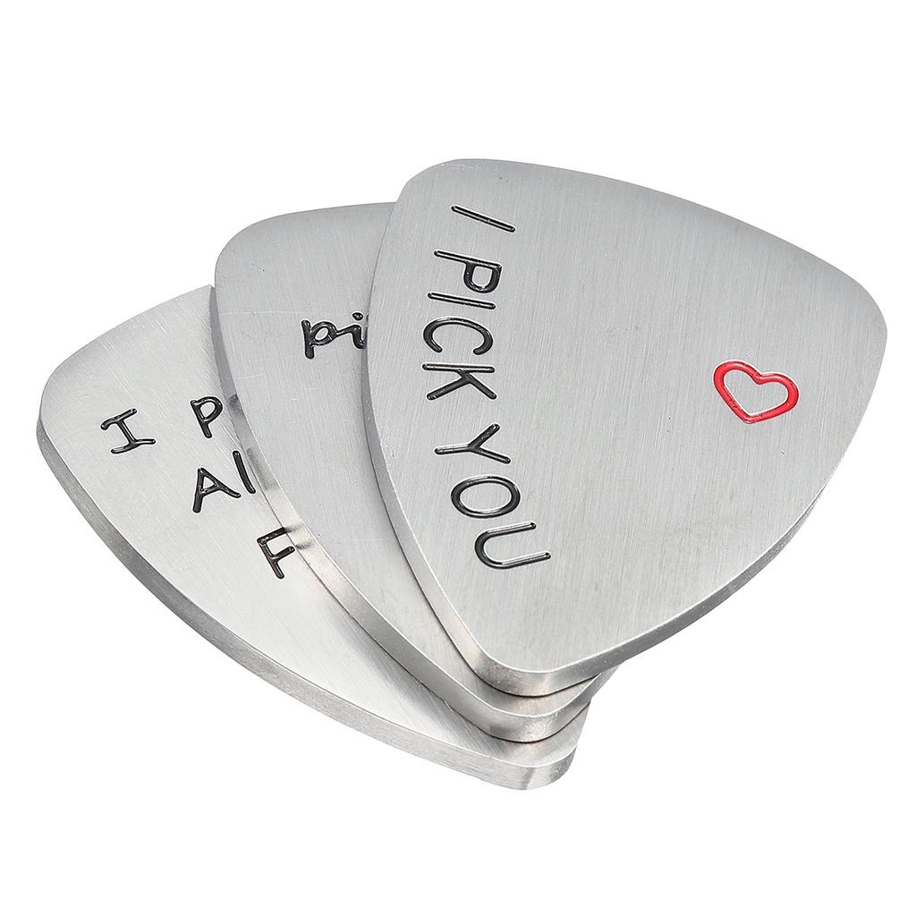 Buy 3pcs Acoustic Electric Guitar Stainless Steel Picks Plectrums ...