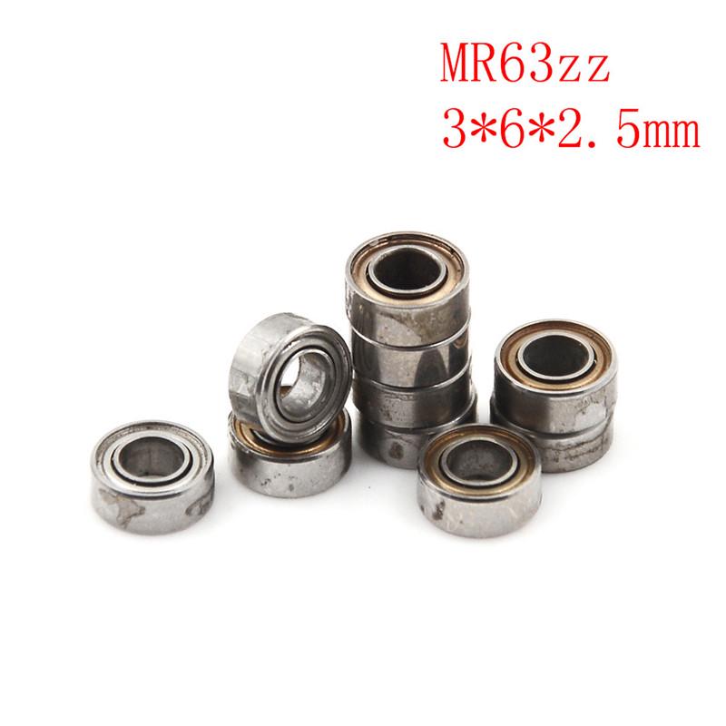 Buy 10Pcs Mr63Zz Bearing 3*6*2.5 Mm Mr63Z Precise Miniature Ball ...