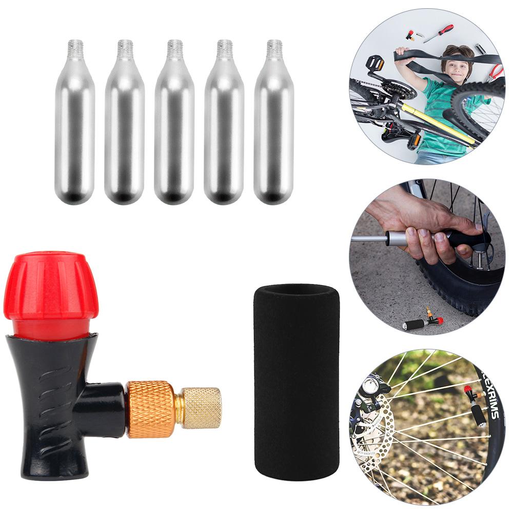 Buy 1 Set Bike Inflator Kit 10pcs Co2 Cartridges Co2 Inflator and ...