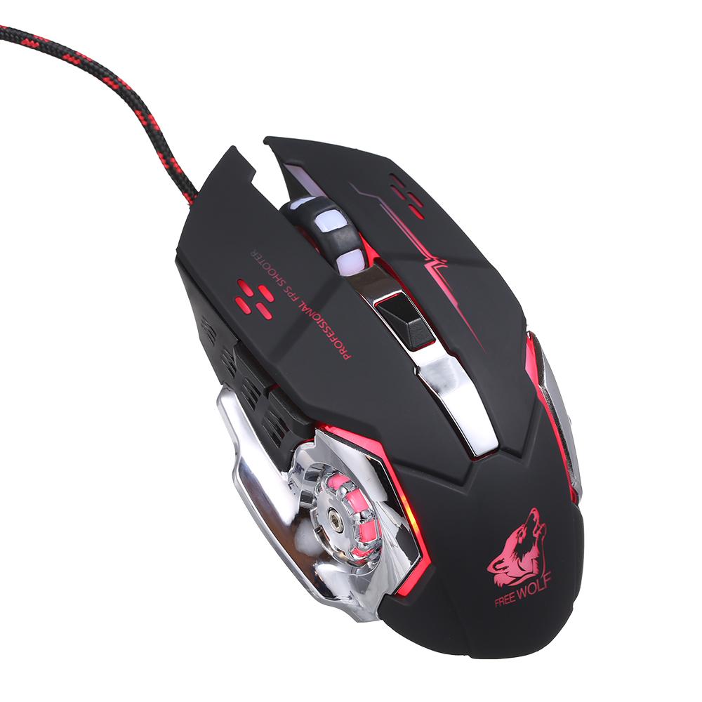 Buy Free Wolf Wired Gaming Mouse Professional FPS Mouse with 4000DPI ...