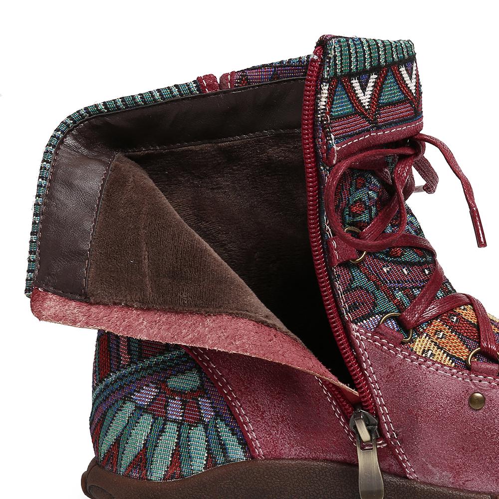 Buy SOCOFY Women Booties Bohemian Vintage Motorcycle Ankle Boots ...