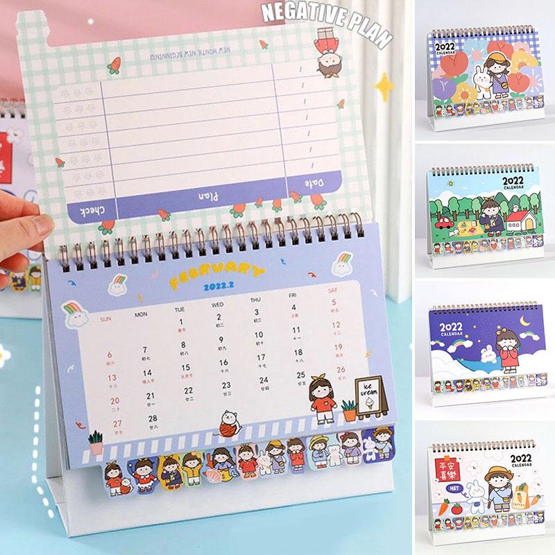 Buy 2022 Desk Calendar Creative Notepad Girls Heart Cartoon Perpetual ...