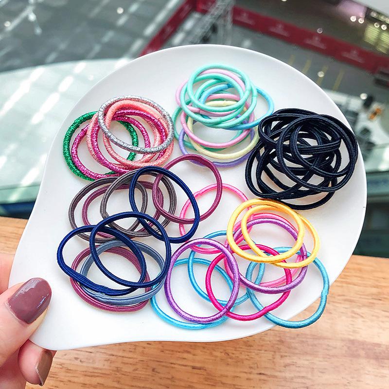 Buy 100pcs Colorful Hair Elastics Seeqs Hair Elastic Ties Thick Endless ...