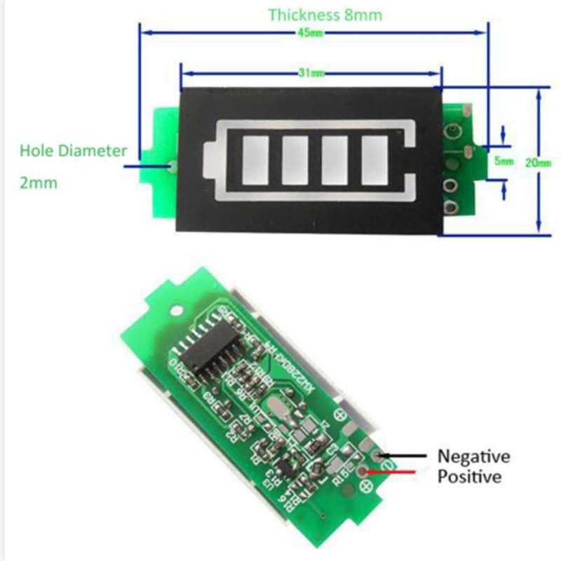 3S Lithium Battery Capacity Indicator Module 12.6V Blue Display ...