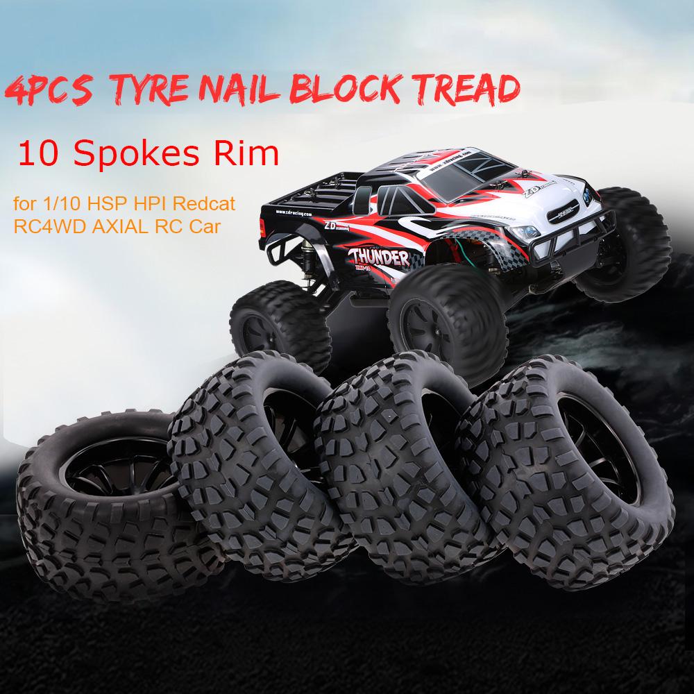 Buy 4PCS 1/10 Tyre Nail Block Tread Pattern 10 Spokes Rim for 1/10 HSP ...