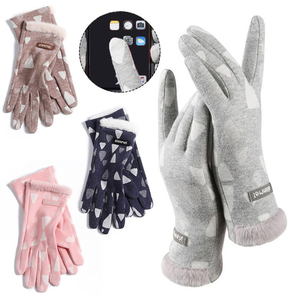 Buy Thick Warm Gants Hivers Winter Gloves Windproof Full Finger Touch Screen Gloves Women ...