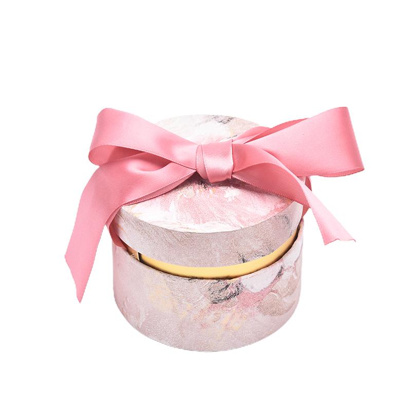 Buy 1Pc Flannel Gift Box Wedding Bride Candy Box Round Paper Flower ...