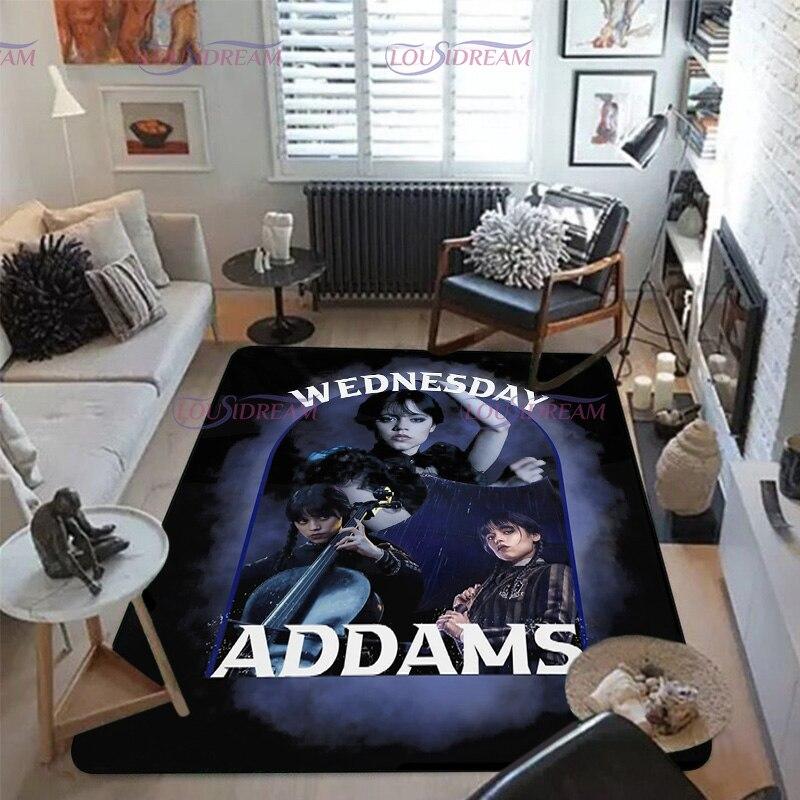 Cheap Wednesday Addams Decor Large Horror Area Rugs Printed Living Room ...