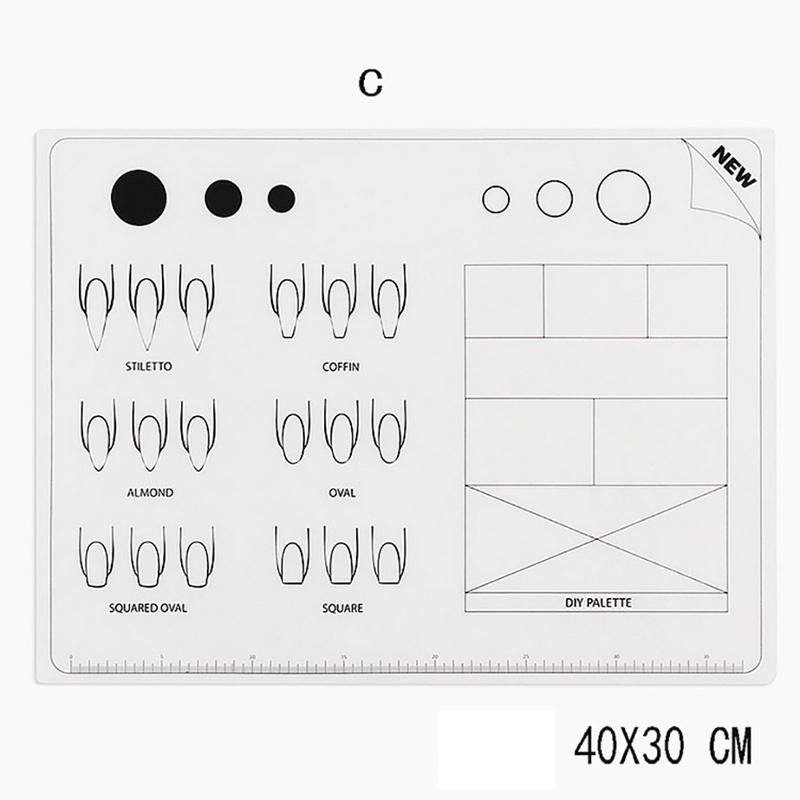 Buy Silicone Acrylic Nail Practice Sheet Training Mat Salon Manicure ...