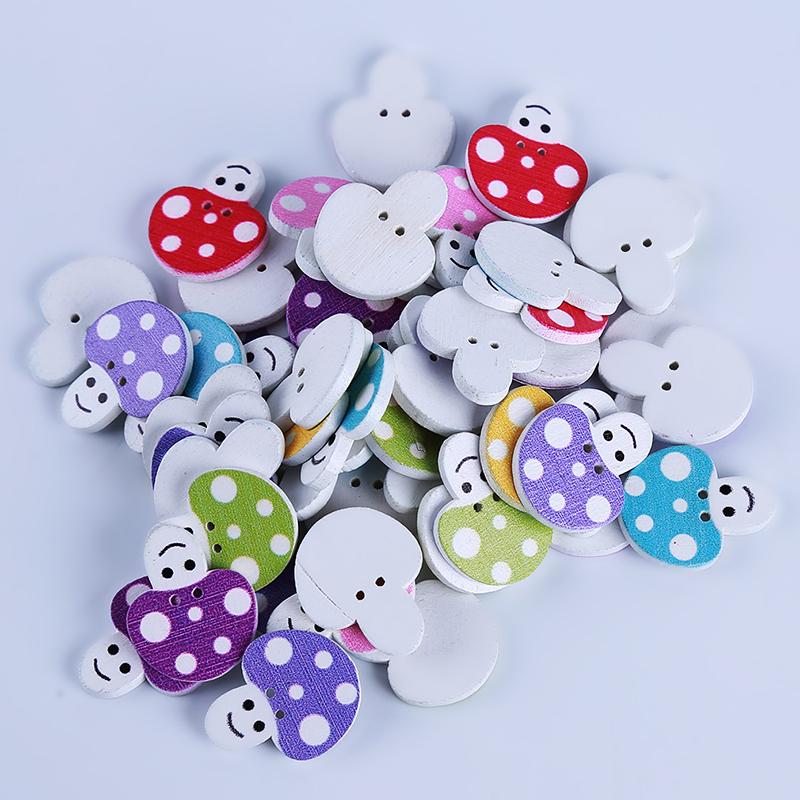 Buy Mushroom Wooden Buttons Sewing Craft Scrapbooking Decoration ...
