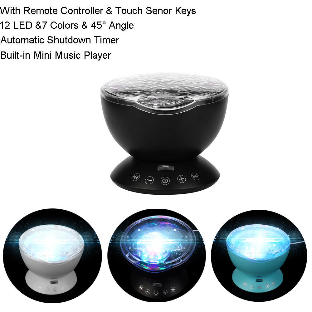 Buy 12 LED And 7 Colors Lamp Remote Control Ocean Wave Projector ...