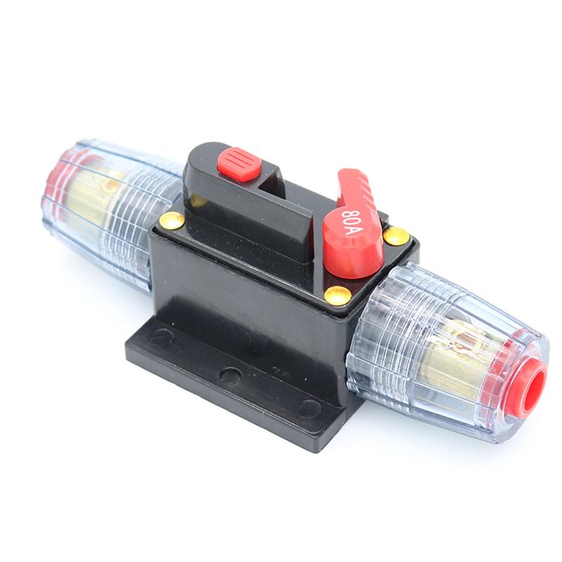 Buy CH 80A In-Line DC 12v-24v Recoverable Circuit Breaker Audio Fuse ...