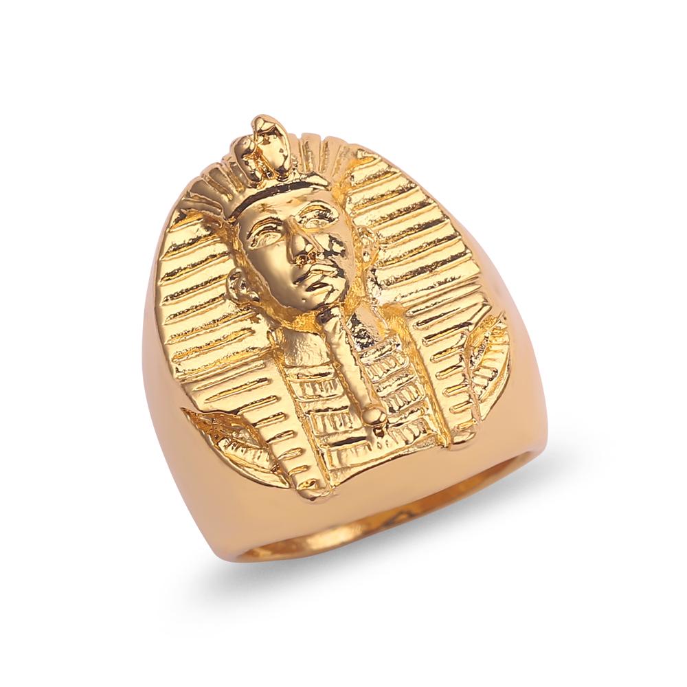 Vintage Egyptian Pharaoh Ring Pyramid Ancient Mummy Punk Ring Male ...