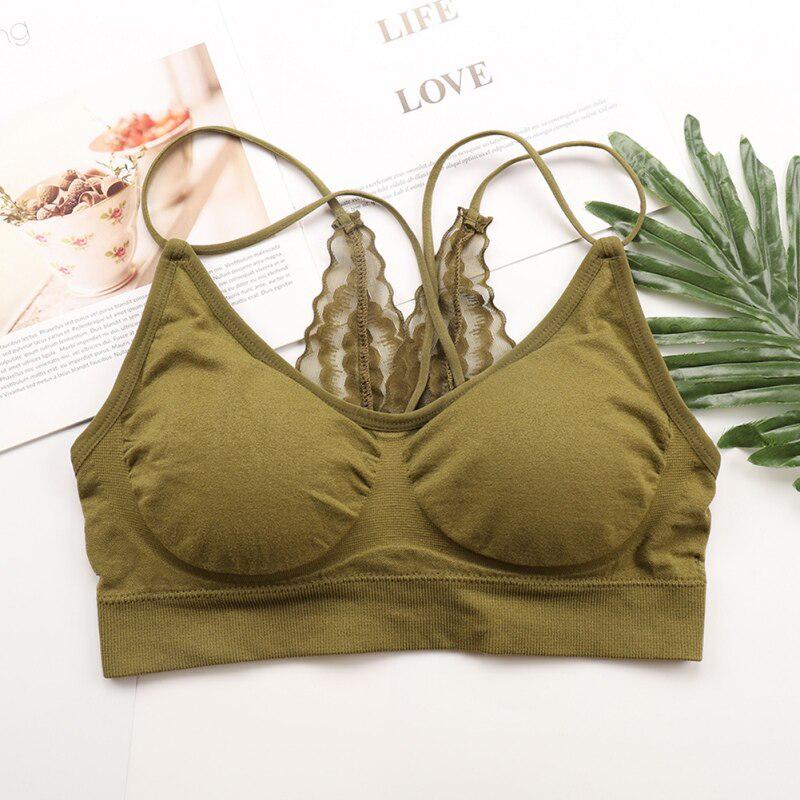 Buy Women Lingerie Bras Threaded Cotton Sexy Mesh Beauty Back Lace Back ...