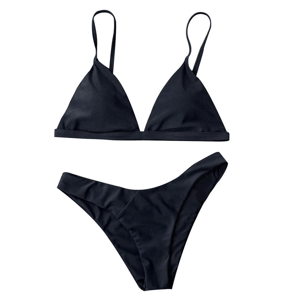 Buy Women Swimsuit Push-Up Padded Bra Beach Bikini Set Low Waist ...