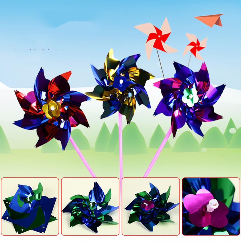 Buy 100-Piece Random Color Rainbow Pinwheel DIY Toy Party Pinwheels ...