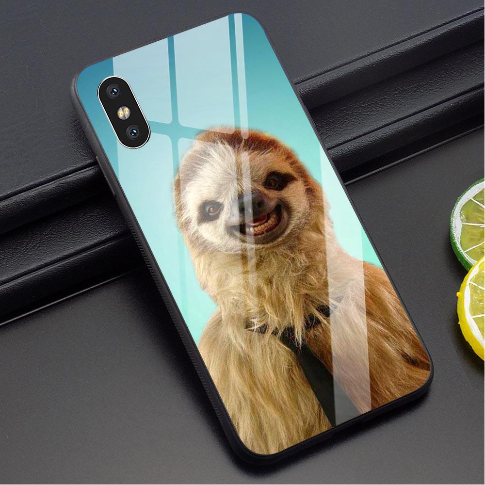 Buy Fashion Sloths Cute Glass Phone Case for Samsung A9 Galaxy iPhone ...