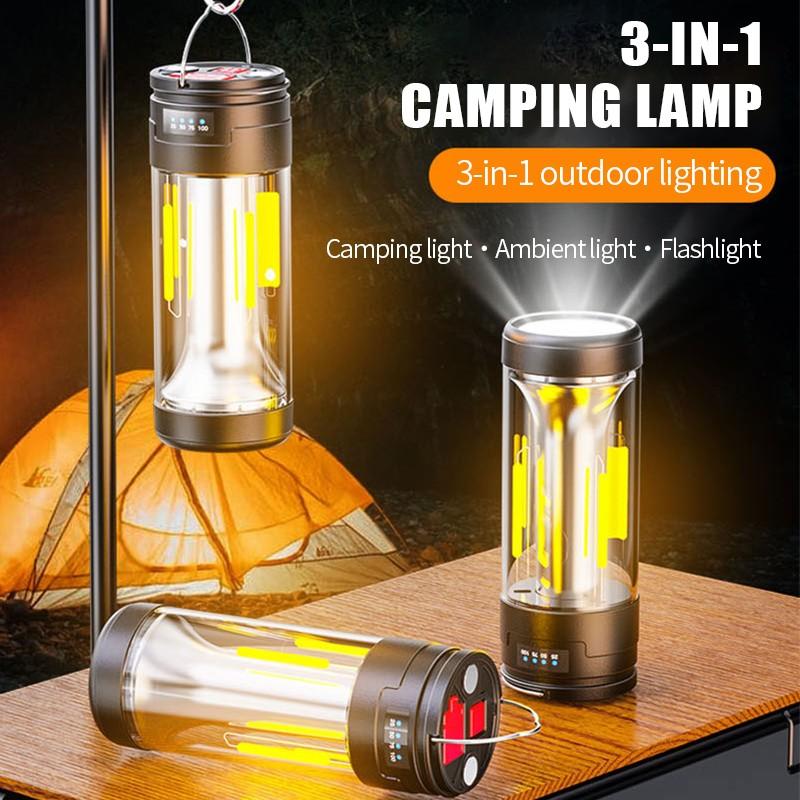 Satın alın 3 In 1 LED Camping Lamp Dimmable with Hook Garden Decoration ...