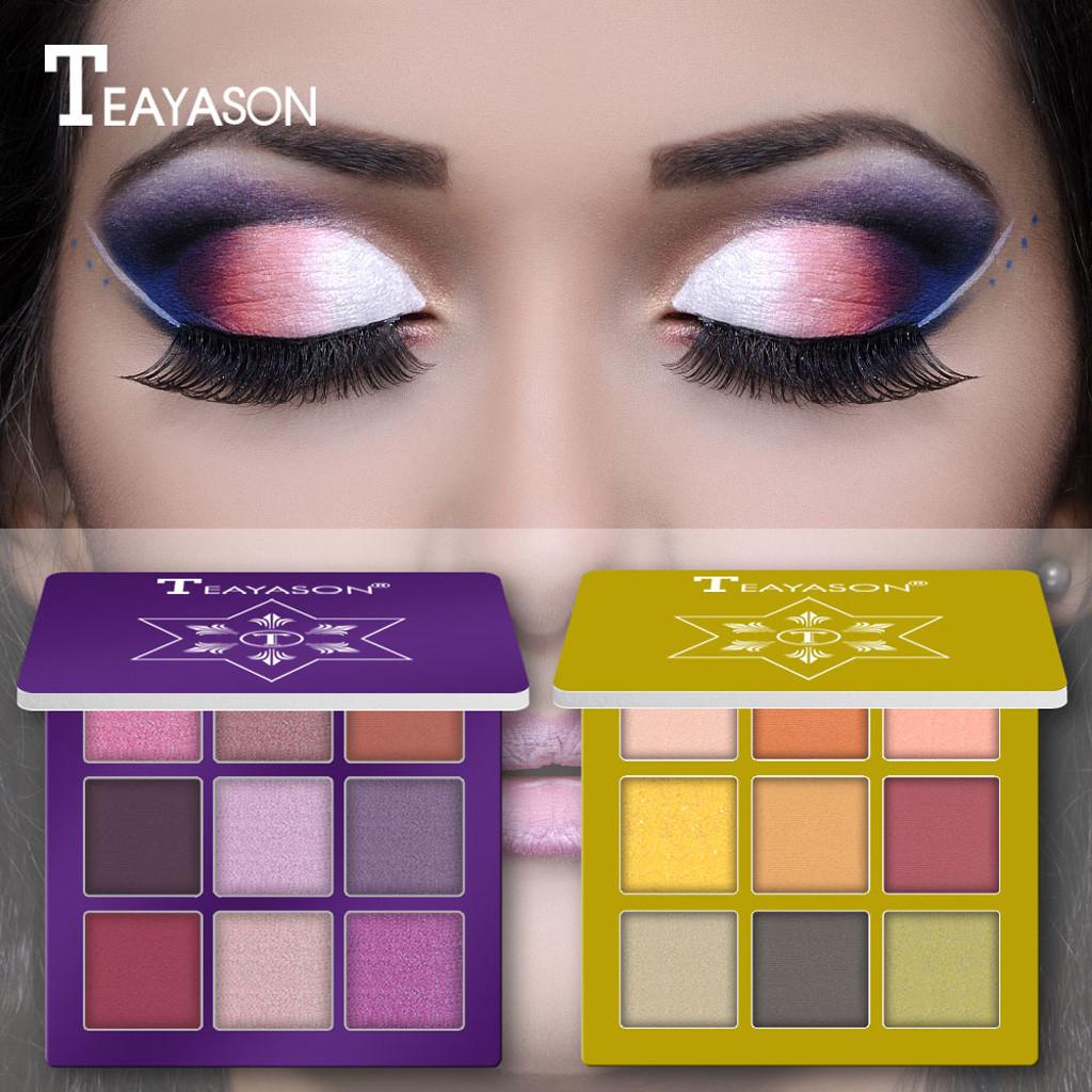 Buy Cosmetic Matte Eyeshadow Cream Makeup Palette Shimmer Set 9 Colors ...