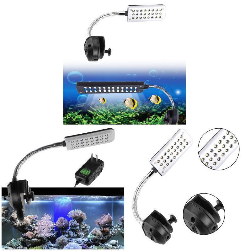 Fish Clip Tank Light Lamp Flexible Energy Aquarium LED Clamp Adjustable ...