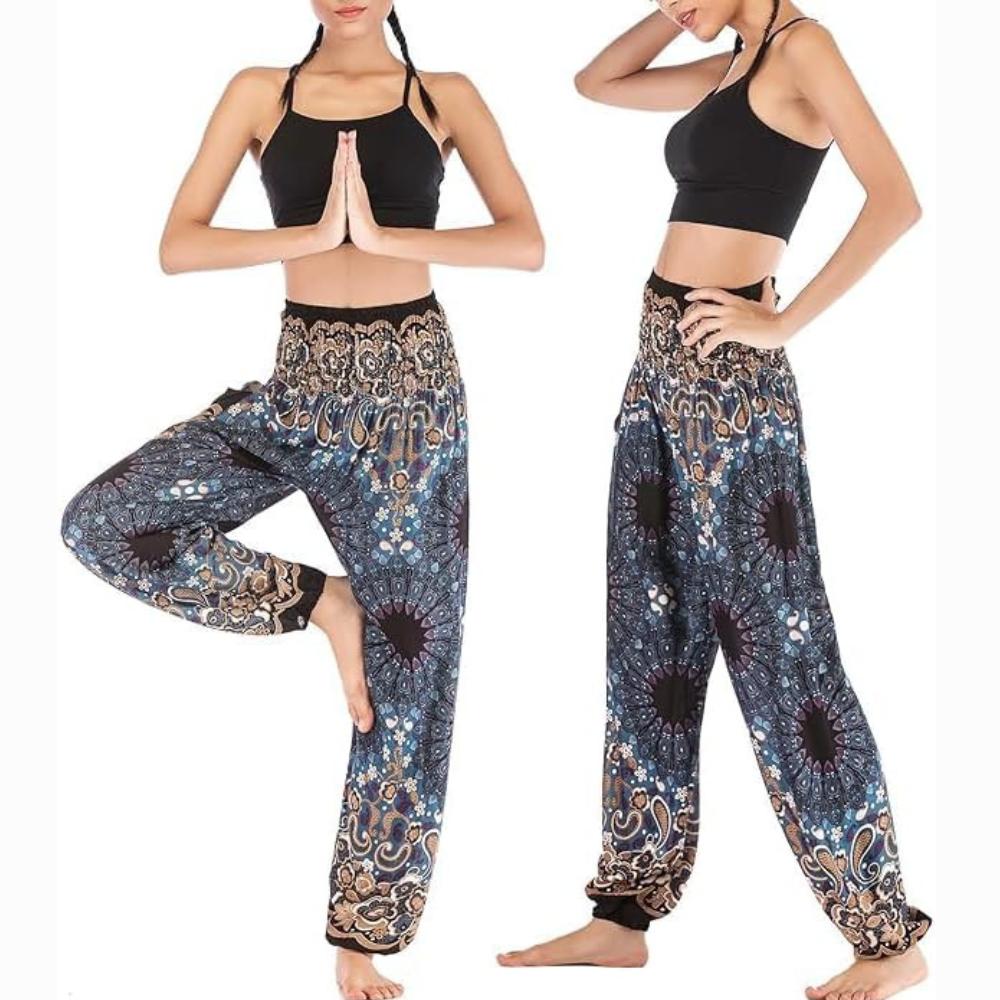 Cheap Bless International Women's Rayon Print Smocked Waist Boho Pant ...