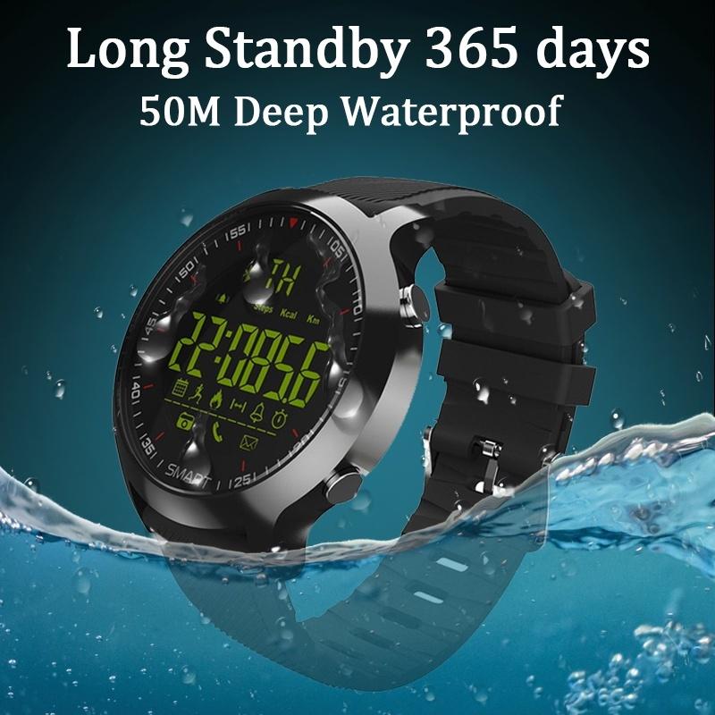 Fitness Bracelet Waterproof 5ATM Pedometer Message Reminder Long ...